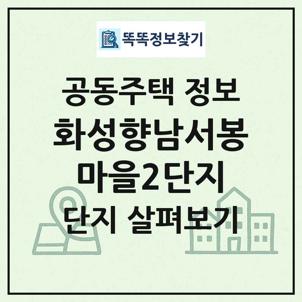 화성향남서봉마을2단지 최신 공동주택 정보 똑똑정보찾기